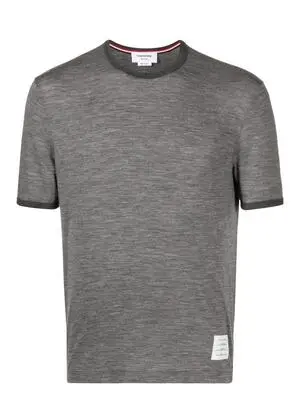 Thom Browne Ringer Cotton T-shirt - Grey