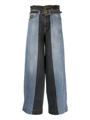 Versace High-rise Wide-leg Jeans - Blue