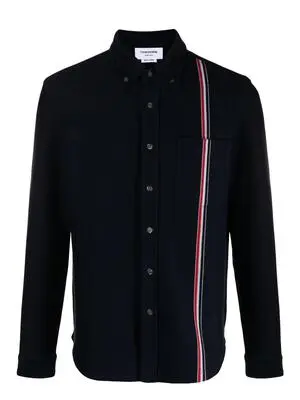 Thom Browne Rwb-stripe Cotton Shirt Jacket - Blue