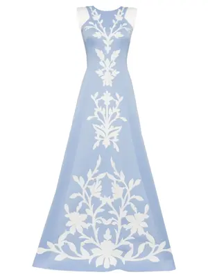 SAIID KOBEISY Saiid Kobeisy Floral-Embroidered Neoprene Gown
