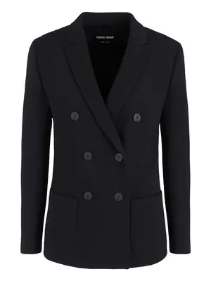 Giorgio Armani Notched-lapel Double-breasted Blazer - Black