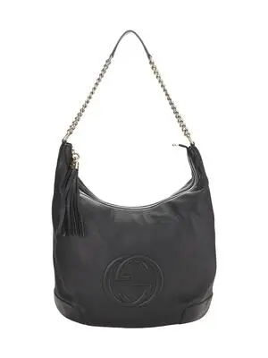 Gucci Grained Leather Soho Chain Hobo - Black