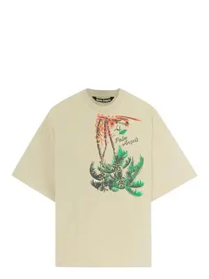 Palm Angels Upside Down Palm T-shirt 'beige - Tan