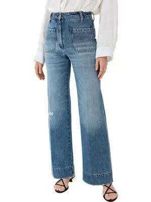 Victoria Beckham Alina Jeans - Worn Blue Wash