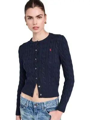 Polo Ralph Lauren Cotton Cable Knit Cardigan - Blue