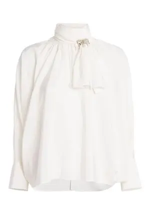 Max Mara Silk Crepe De Chine Blouse - White