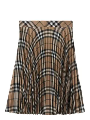 Burberry Vintage Check Wool Skirt - Neutrals
