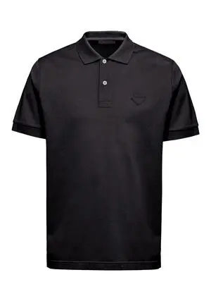 Prada Piqué Short-sleeve Polo Shirt - Black