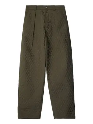 Burberry Diamond-quilted Pleat-detailing Trousers - Green