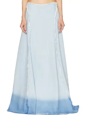 JADE CROPPER Maxi Denim Skirt - Light Blue