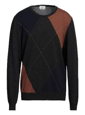 BROOKSFIELD BROOKSFIELD Geometric-Print Wool Sweater Grey
