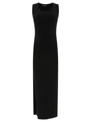 Balenciaga Ribbed Jersey Sleeveless Dress - Black