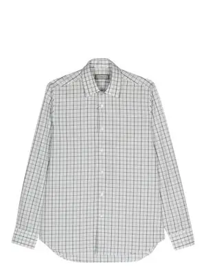 Canali Check-pattern Cotton Shirt - Green