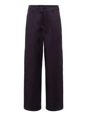 FORTE_FORTE Straight-leg Cotton-blend Trousers - Blue