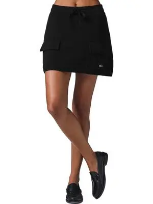 Alo Yoga Scholar Knit Cargo Skirt - Black