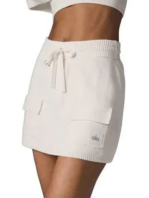 Alo Yoga Scholar Knit Cargo Skirt - Ivory