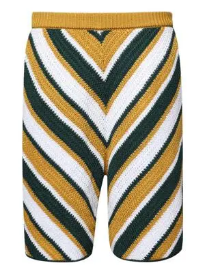 Marni Chevron Crochet Shorts - Turquoise