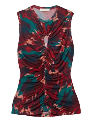 Ulla Johnson Gabi Printed Lyocell-jersey Top - Multi