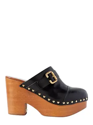 Chloé Jeanette Studded Platform Clogs - Black