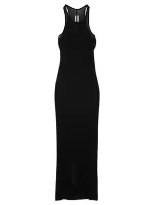 Rick Owens Ribbed Jersey Midi Dress - Black