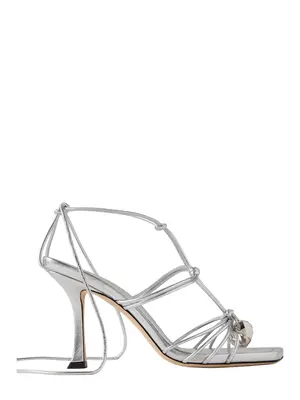 JIMMY CHOO Jimmy Choo Jemma 90 Embellished Metallic Leather Sandals