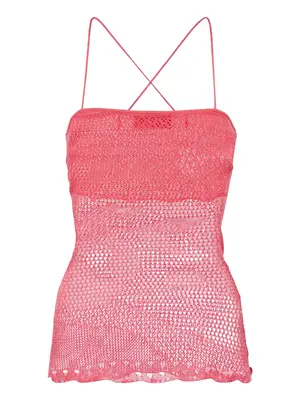 ROBERTA EINER Alba Knitted Cotton Top - Pink