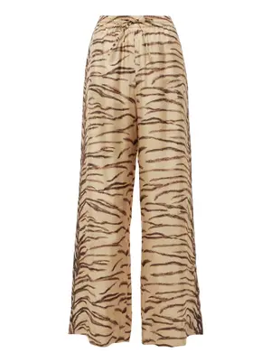 Stella McCartney Printed High-rise Wide-leg Pants - Multicoloured