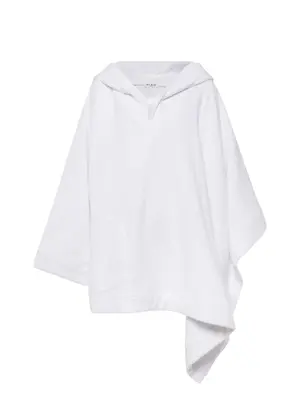 Alaïa Cropped Cotton Terry Hoodie - White