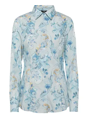 Etro Printed Cotton-blend Shirt - Blue