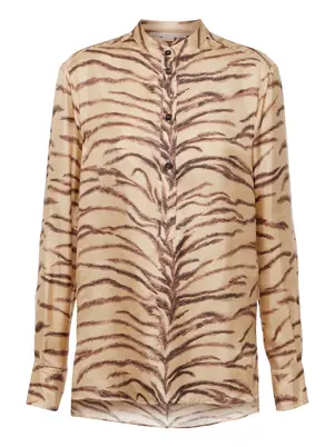 Stella McCartney Printed Silk Shirt - Beige