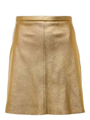 Stouls Lucie 22 Leather Miniskirt - Gold