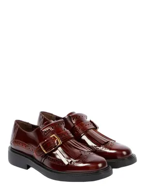 TOD'S Leather Monk Strap Shoes - Brown