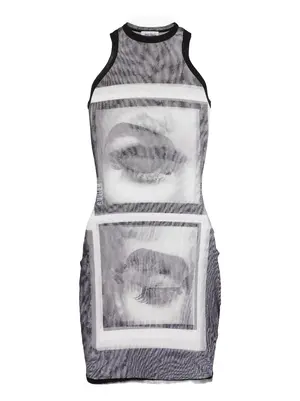 Jean Paul Gaultier Printed Mesh Tank Top - Multicoloured