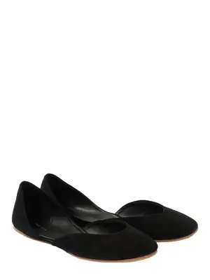 THE ROW Gemma Suede Ballet Flats - Black