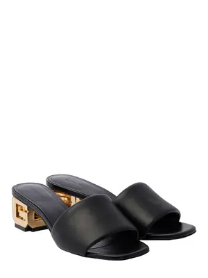 Givenchy G Cube Leather Mules - Black