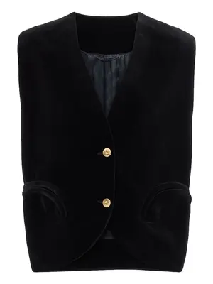 BLAZÉ MILANO Gliss Cotton Velvet Vest - Black