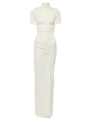 Christopher Esber Fusion Ruched Maxi Dress - White