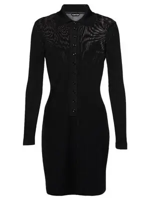 TOM FORD Ribbed-knit Polo Dress - Black