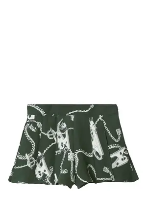 Burberry Knight Hardware Taffeta Shorts Silver/green