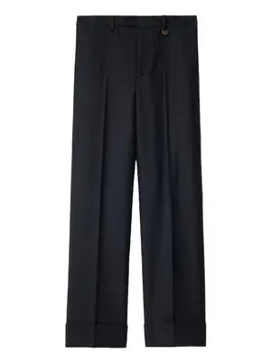 Burberry Check Wool Tailored Trousers - Tarmac Grey/dark Pewter Grey