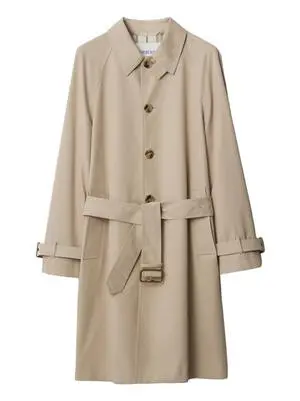 Burberry Long Gabardine Car Coat Fossil