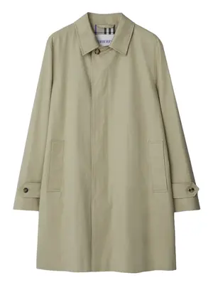 Burberry Long Gabardine Car Coat Lichen