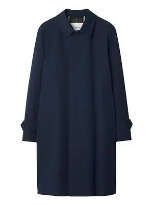 Burberry Long Gabardine Car Coat - Storm Blue