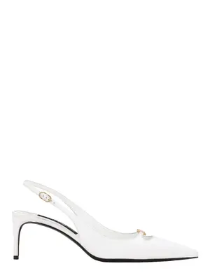Dolce & Gabbana 60mm Leather Slingback Pumps - White
