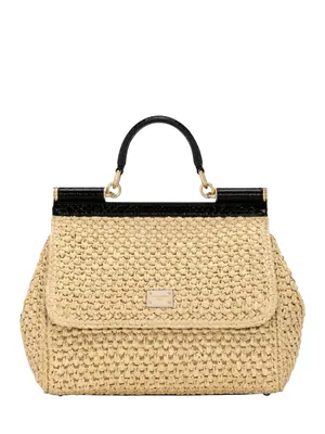 Dolce & Gabbana Large Sicily Handbag - Neutrals