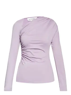 Victoria Beckham Asymmetric-neck Top - Purple