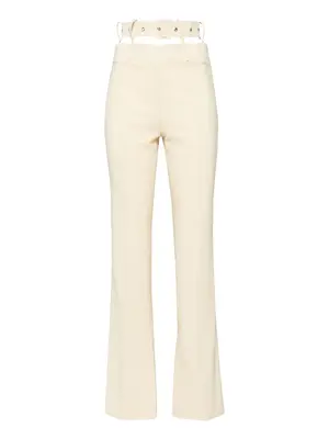 Rokh Belted Flared Trousers - Yellow