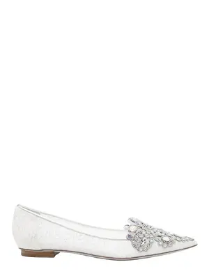 Rene Caovilla Veneziana Crystal Ballerinas - White