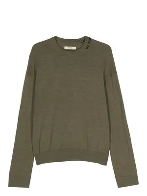Zadig&Voltaire Slogan-embroidered Wool Jumper - Green