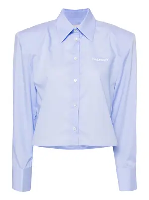 HALFBOY Logo-embroidered Cotton Shirt - Blue